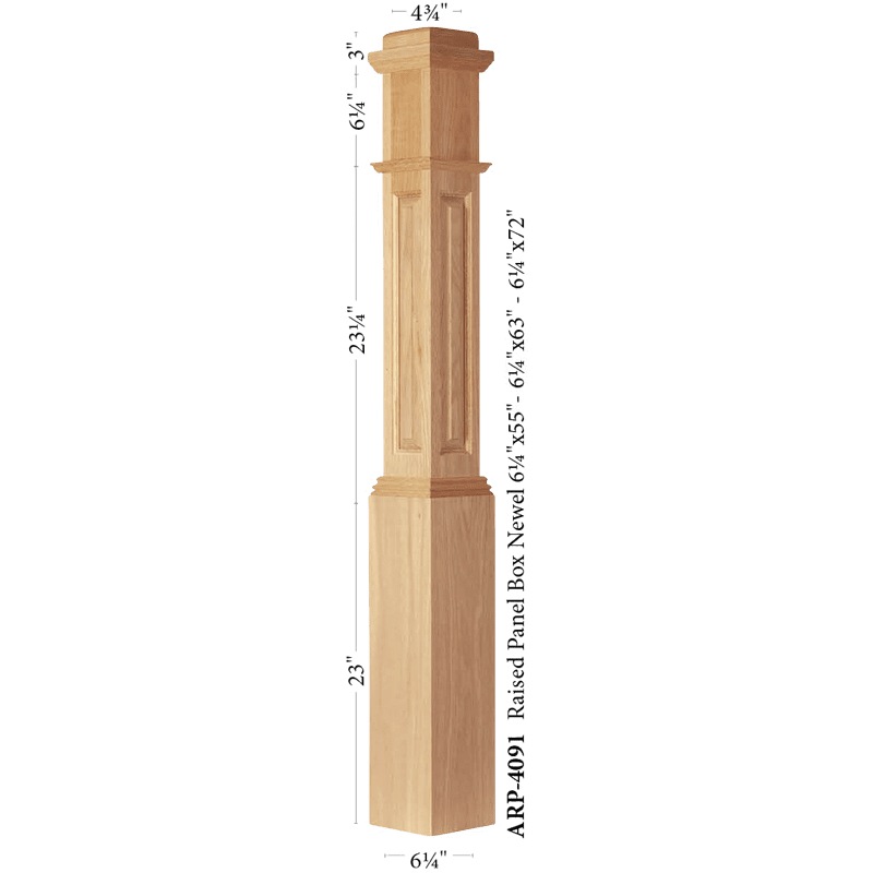Be the first to review “4091 Raised Panel box newel post 6 1/4″ x 55 ...
