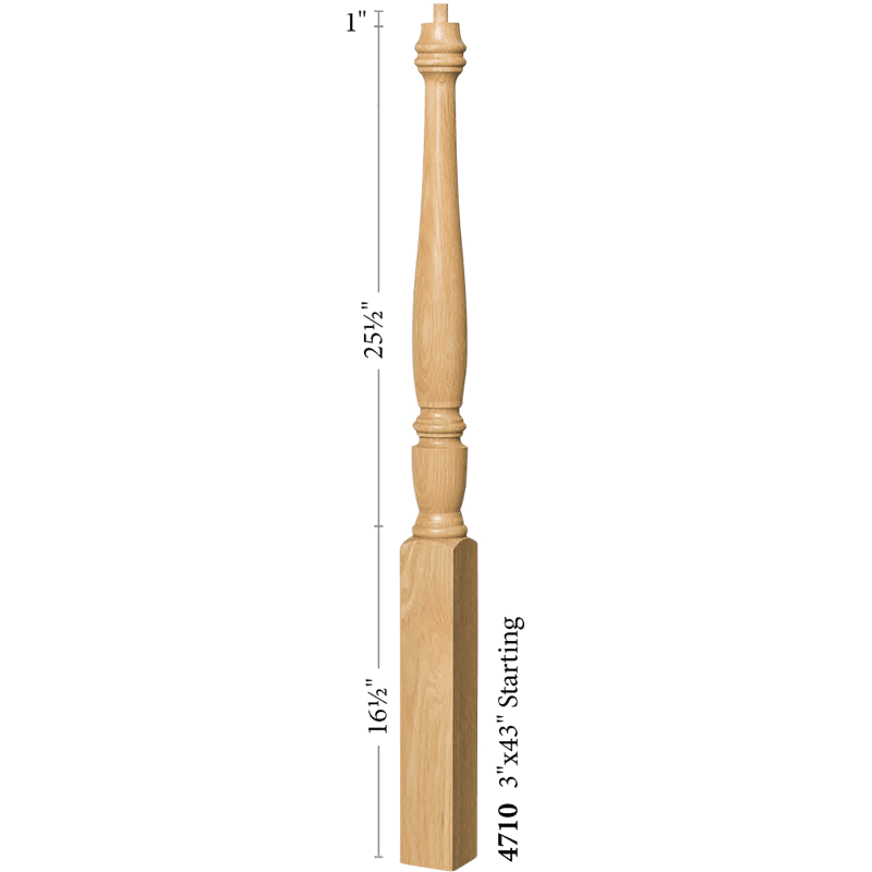 Home / Wood Post / Turned newels / 4710 Pin top Georgia style Newel Post